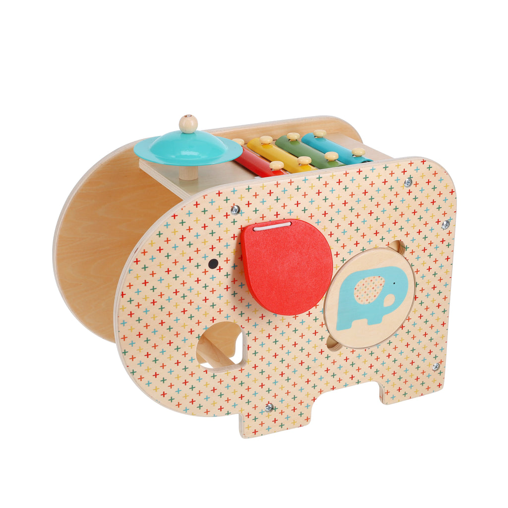 Wooden 5-IN-1 Elephant Music Toy – Green Bean Baby Boutique