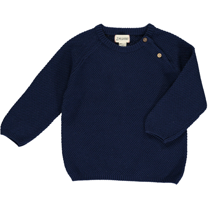 Roan Sweater - Navy – Green Bean Baby Boutique