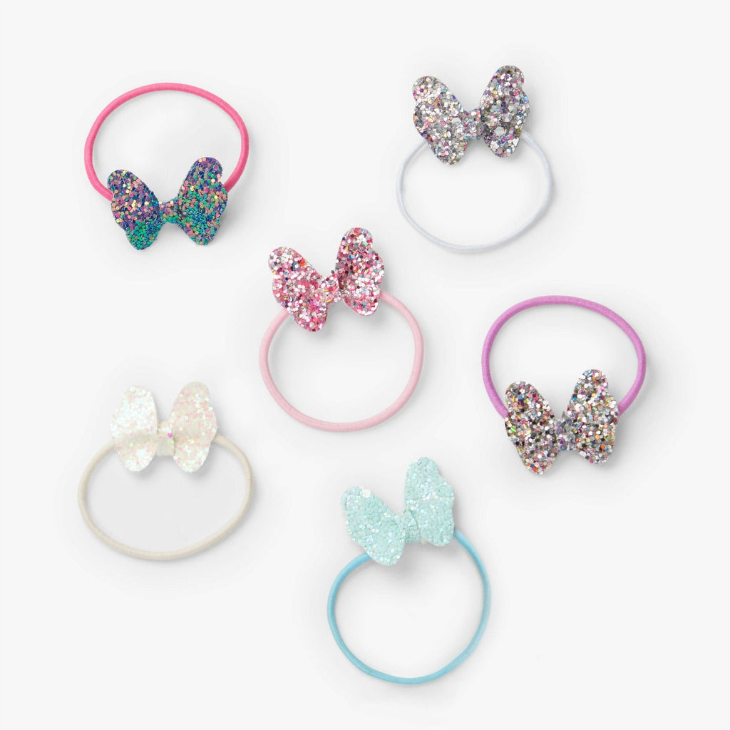 Rainbow Glitter Bows Elastic Multi Pack – Green Bean Baby Boutique